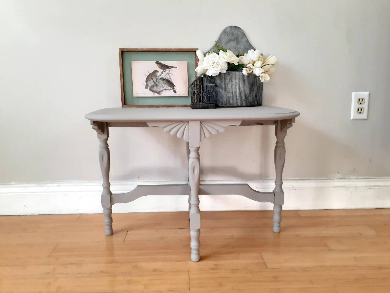 Gray Vintage Side Accent Table - Etsy