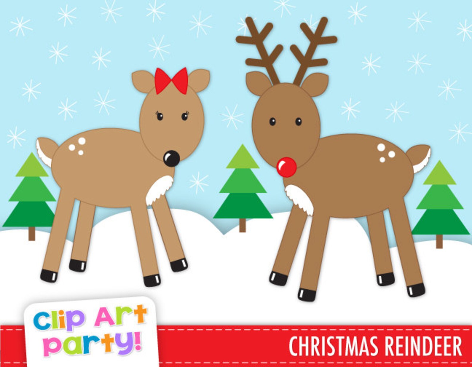 Reindeer Clipart, Christmas Clipart, Christmas Reindeer Clipart ...