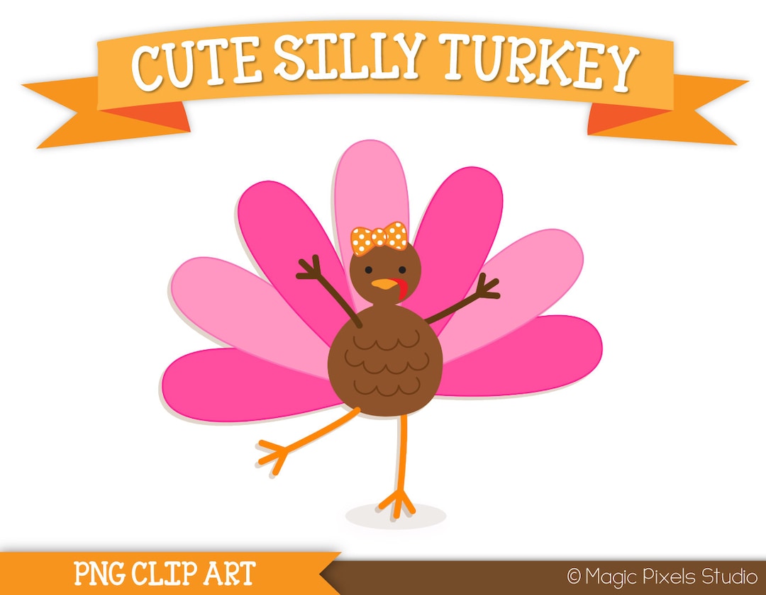 Turkey Clipart, Thanksgiving Clipart, Cute Turkey, Girl Turkey, Baby ...