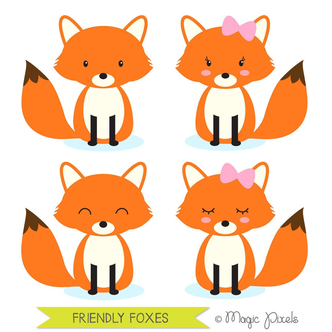 Fox Clipart Woodland Animals Clipart Forest Animals Clipart - Etsy