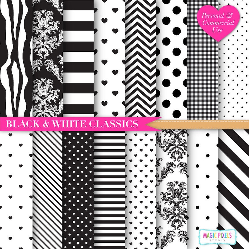 Black and White Digital Paper Black Chevron Zebra Print - Etsy Canada