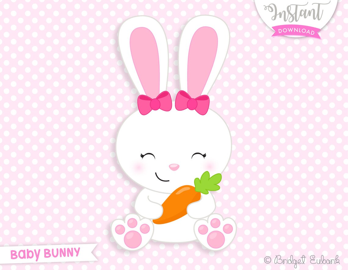 Bunny Clipart Easter Clipart Girl Bunny Clipart Baby Bunny - Etsy