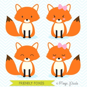 Fox Clipart Woodland Animals Clipart Forest Animals Clipart - Etsy