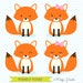 Fox clipart woodland animals clipart forest animals clipart
