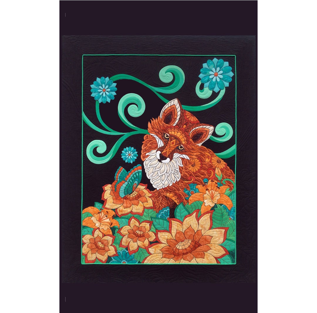 Art Quilt Card With Fox(ca032) - Blank Card - Etsy