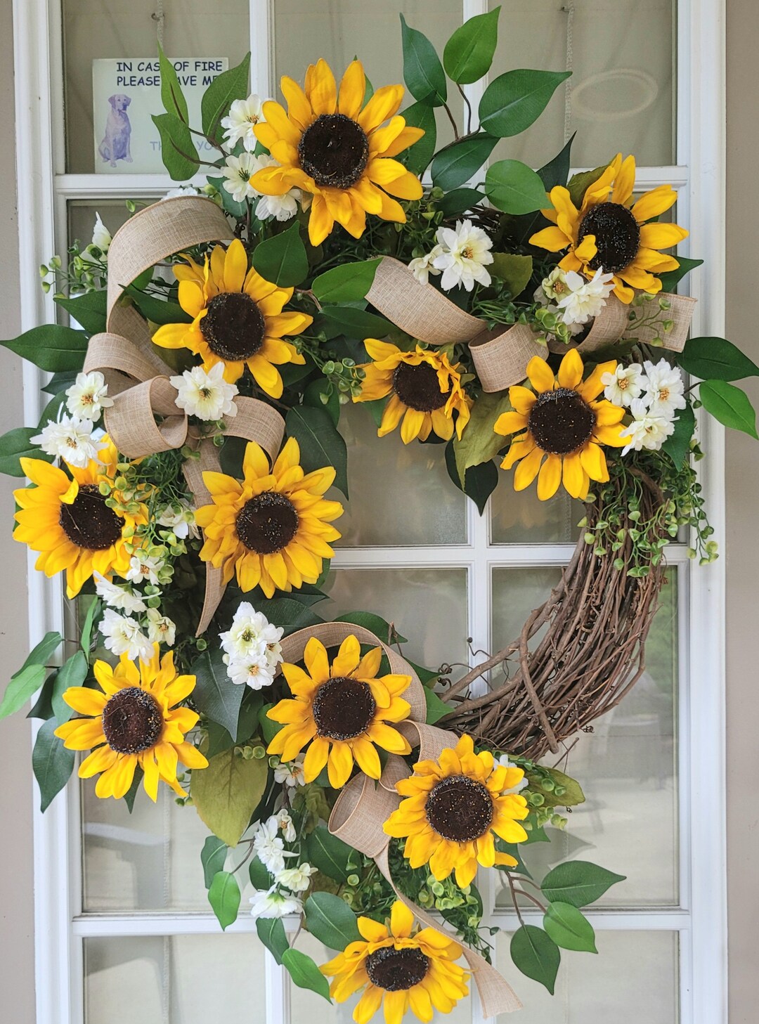 Sonnenblumen und Efeukranz - Etsy Österreich