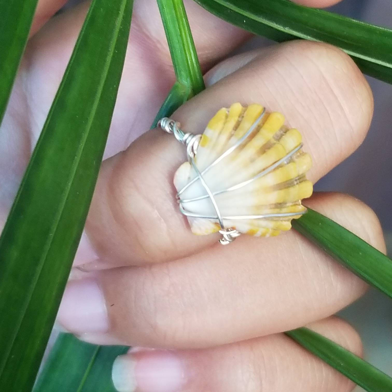 Sunrise Shell Ring, Hawaiian SunriseShell, Handwrapped Sunrise Ring ...