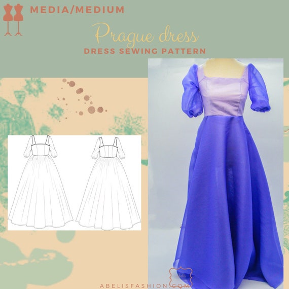 Ballgown sewing pattern sleeves dress pattern women long | Etsy