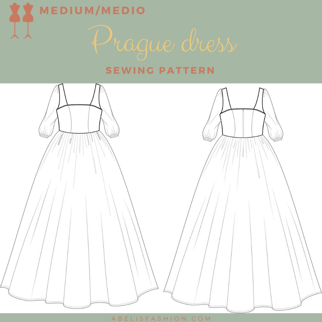 Ballgown Sewing Pattern, Sleeves Dress Pattern, Women Long Dress - Etsy
