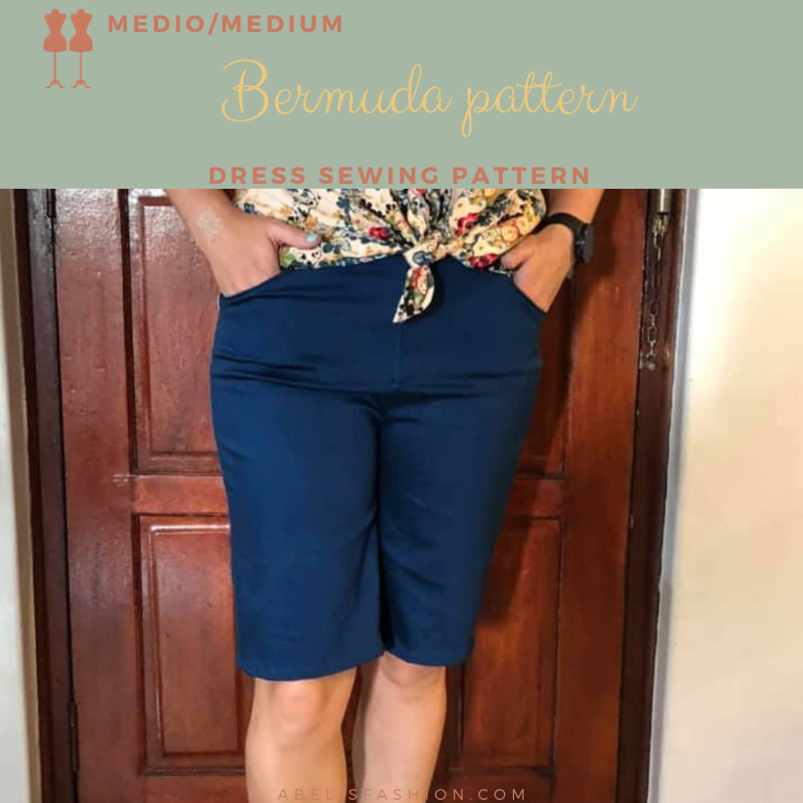 Bermuda Pants Pattern, Women Bermuda Shorts Pattern - Etsy