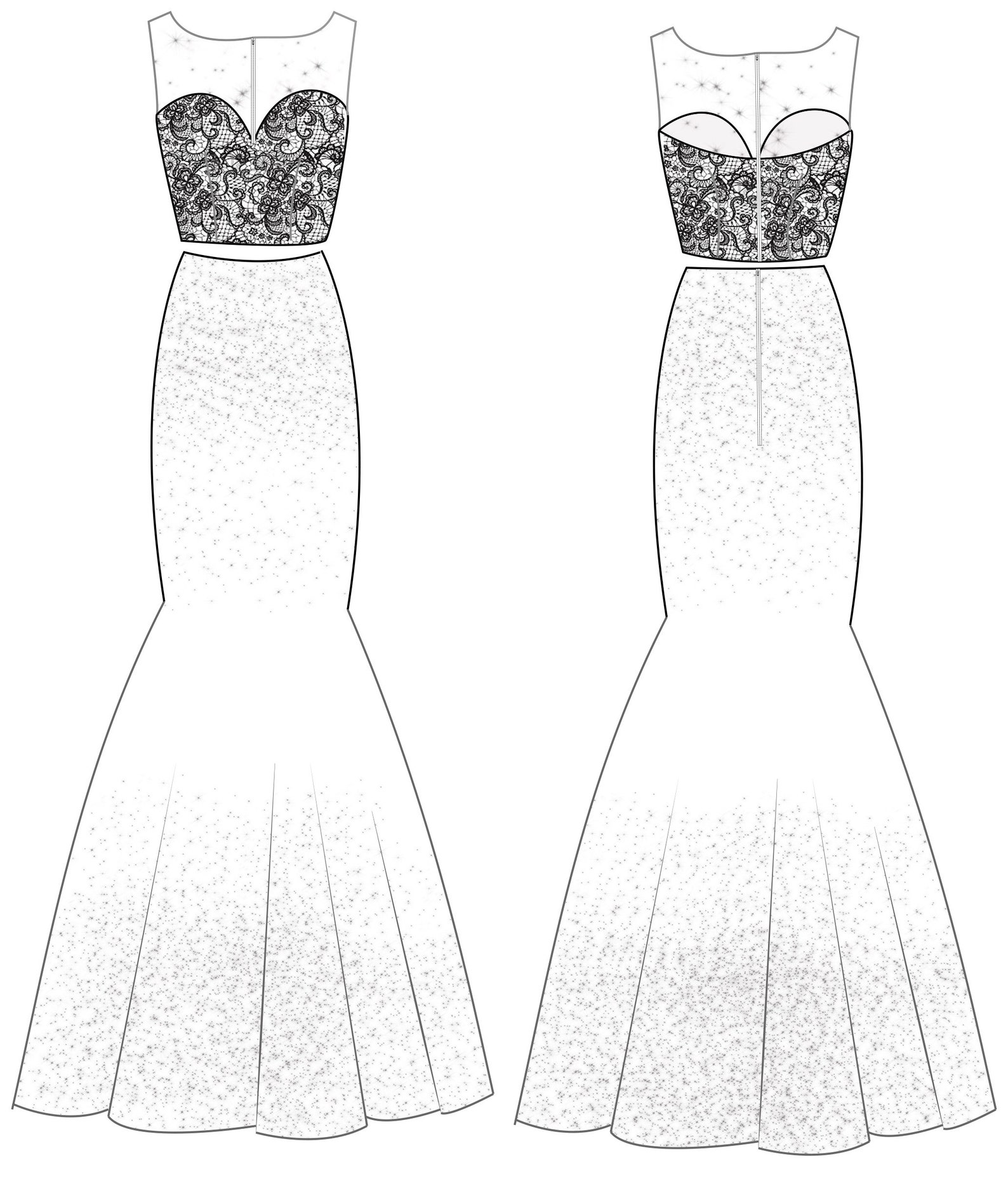 Mermaid Women Dress Pattern Wedding Dress Bridesmaid Dress - Etsy