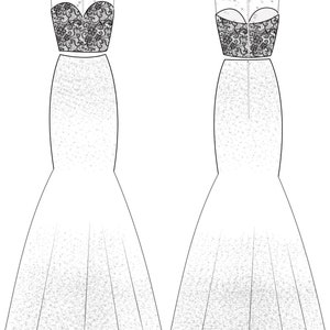 Mermaid Women Dress Pattern Wedding Dress Bridesmaid Dress - Etsy