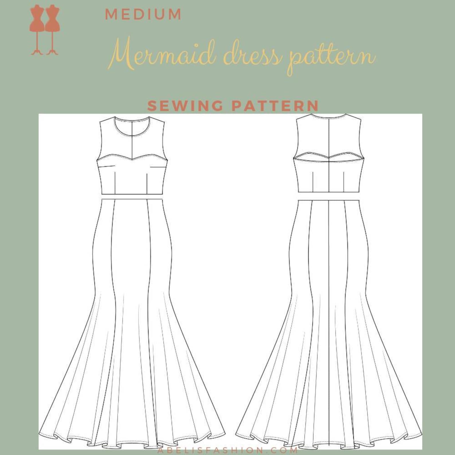 Mermaid Women Dress Pattern Wedding Dress Bridesmaid Dress - Etsy