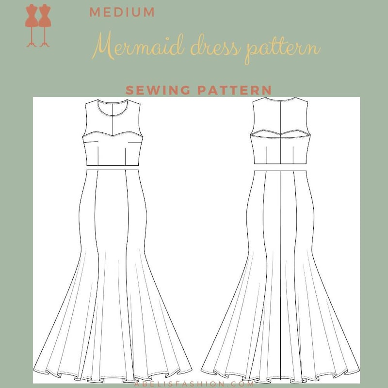 Mermaid Dress Pattern - Etsy