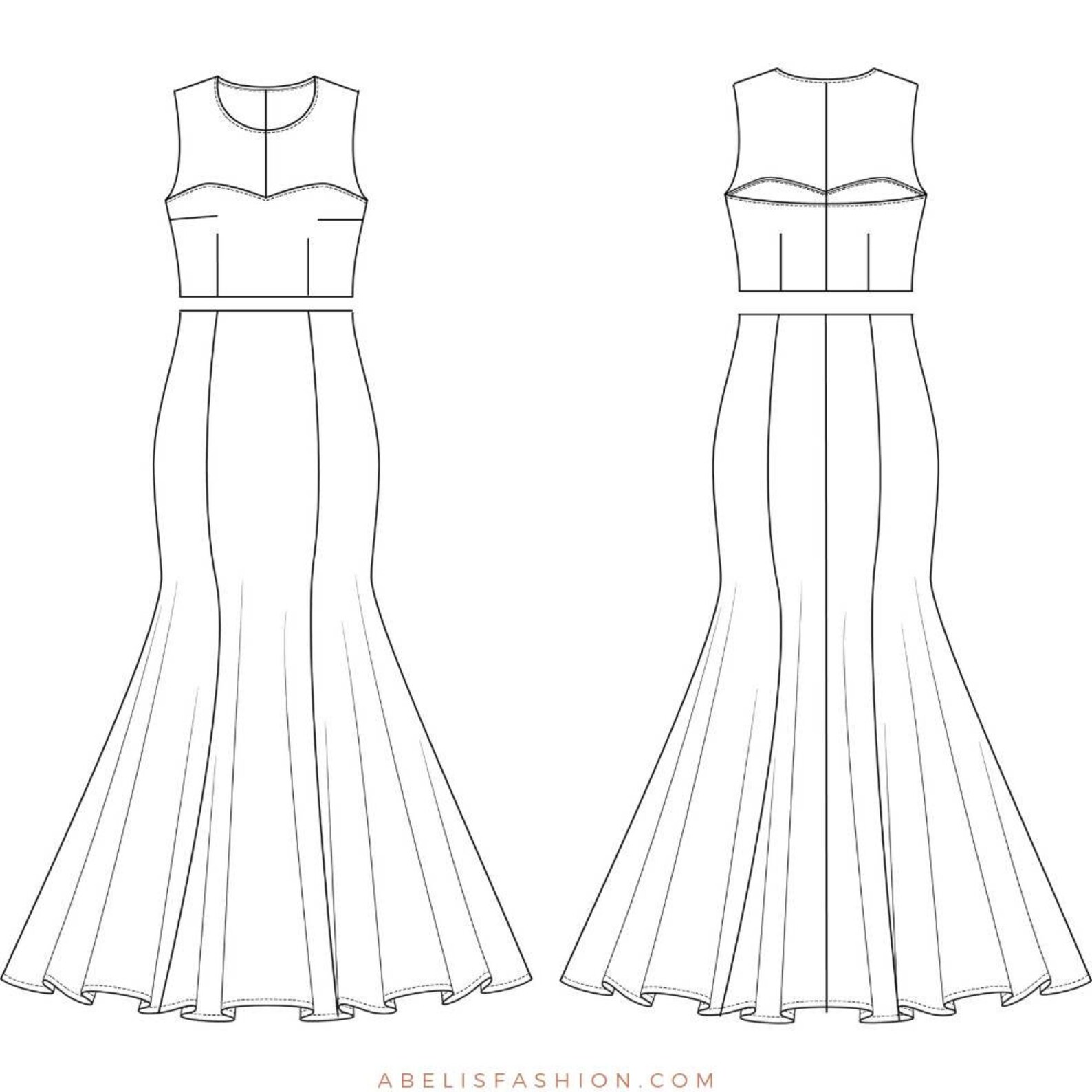 Mermaid Women Dress Pattern Wedding Dress Bridesmaid Dress - Etsy