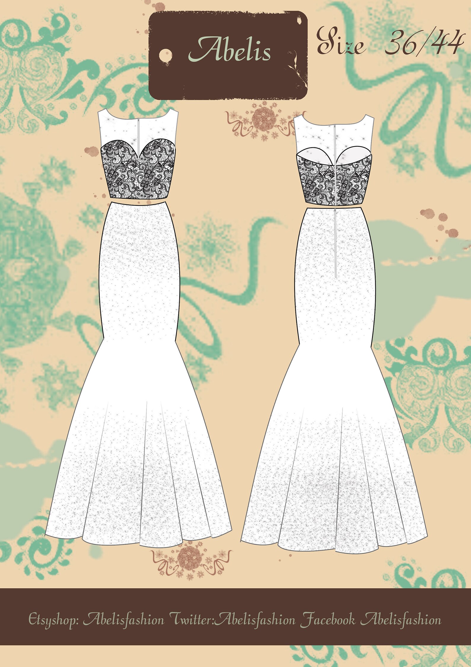 Mermaid Women Dress Pattern Wedding Dress Bridesmaid Dress - Etsy