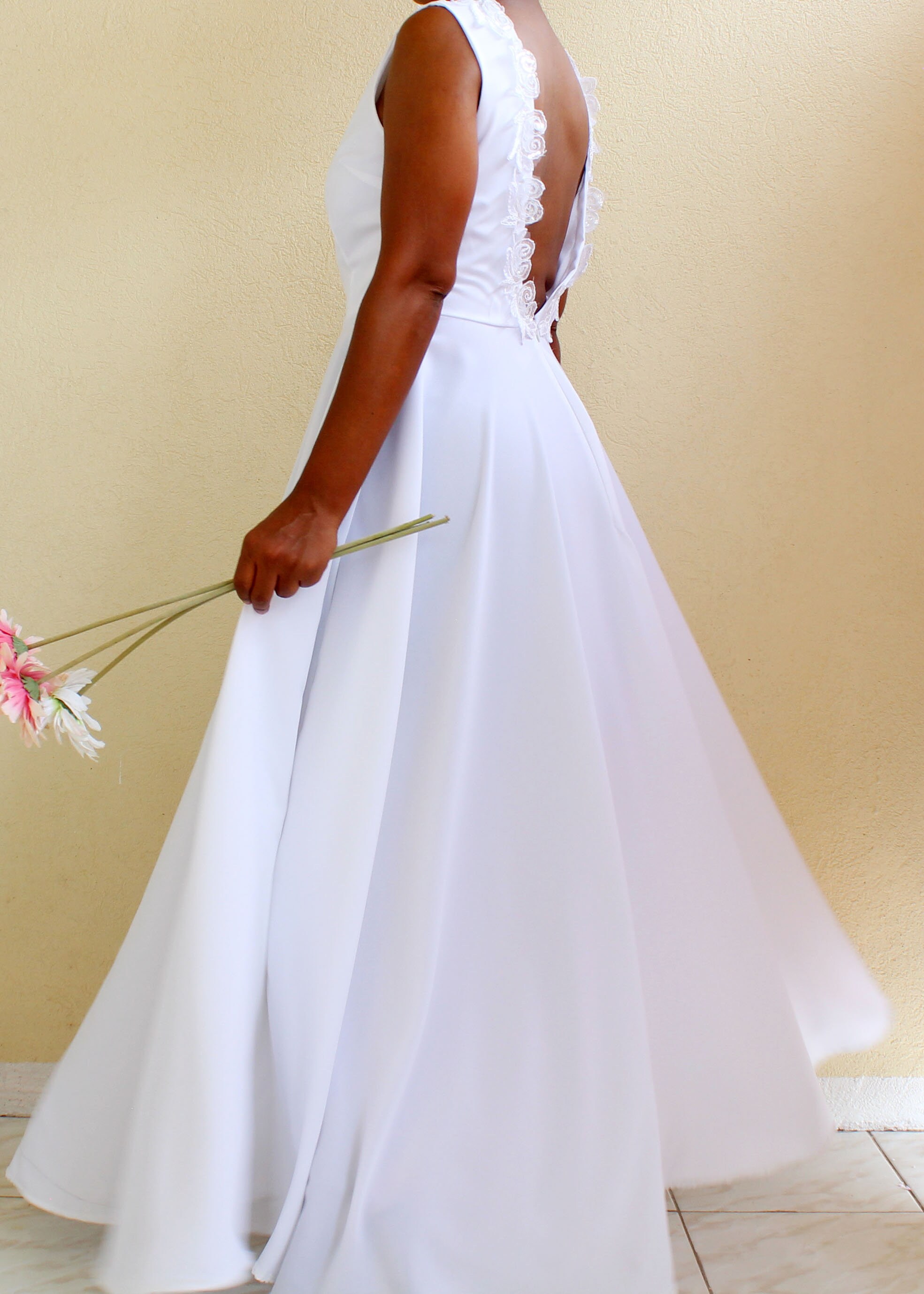 V Neck Backless Dress Sewing Pattern XXS-6XL, Evening Dress Pattern ...