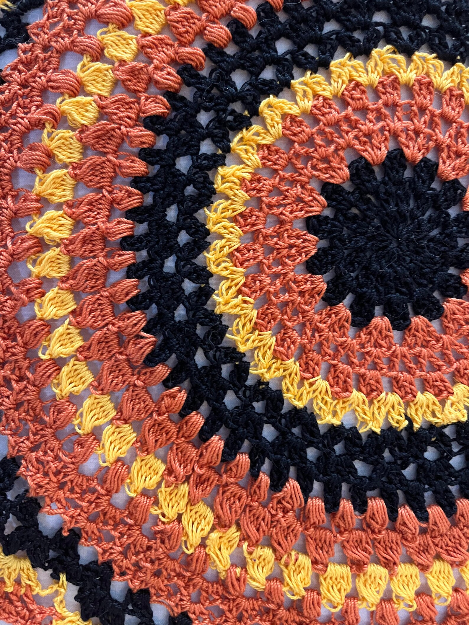 Sunburst Glow: 12" Orange Yellow Doily With Subtle Black Accents - Etsy