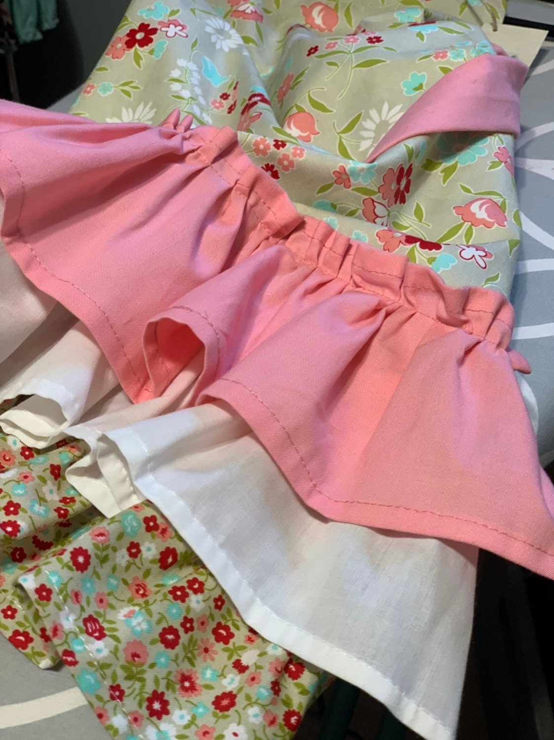 Woman's Ruffled Apron Pink Floral, Retro Inspired Hostess Apron - Etsy