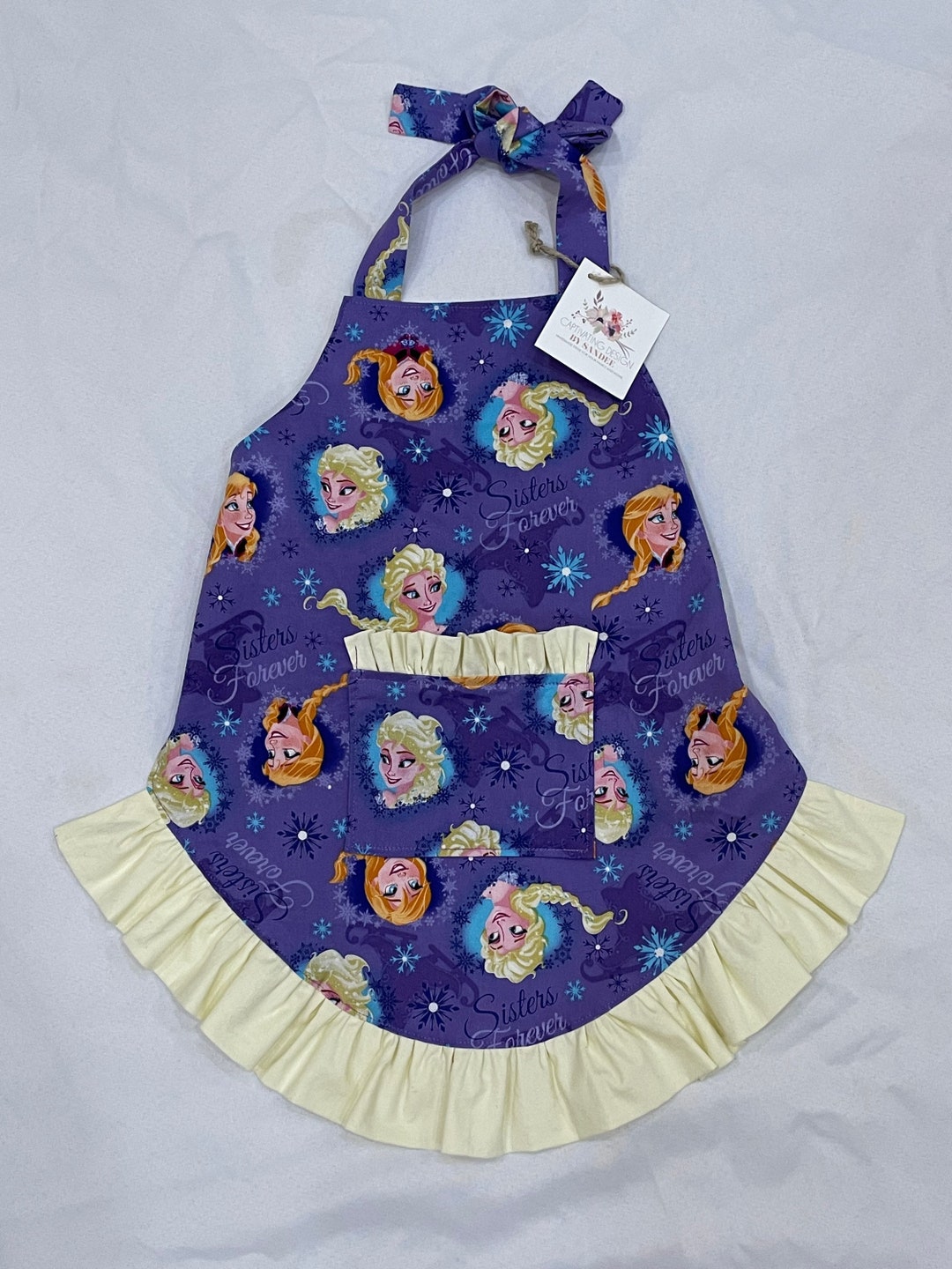 Little Girl's Purple "frozen" Apron With Pocket - Etsy