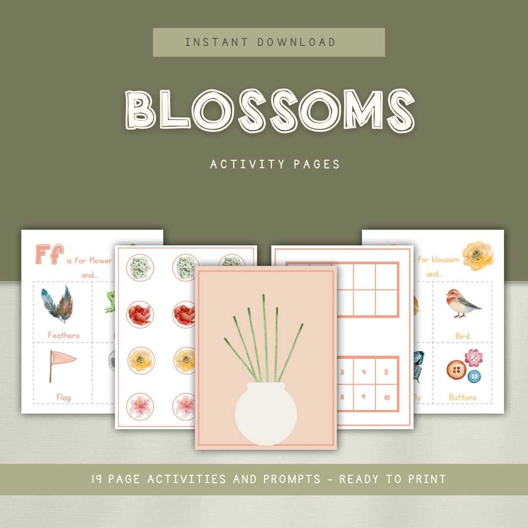 Blossoms Preschool Activity Pages - Etsy