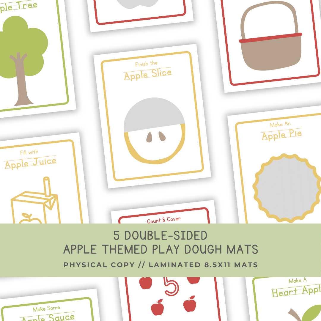5 Double-sided Apple Play Dough Mats - Physical Product - Etsy