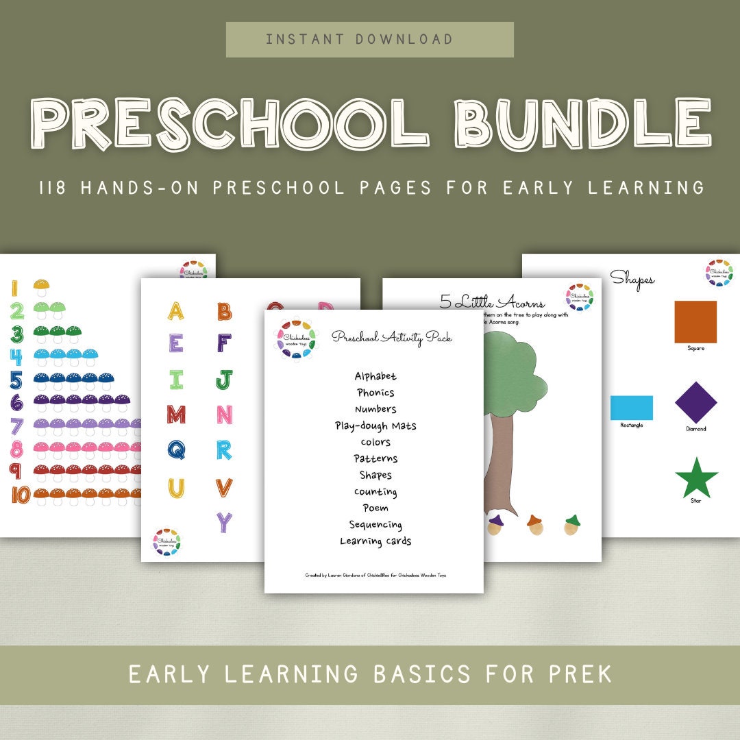 Preschool Learning Activity Bundle - Etsy