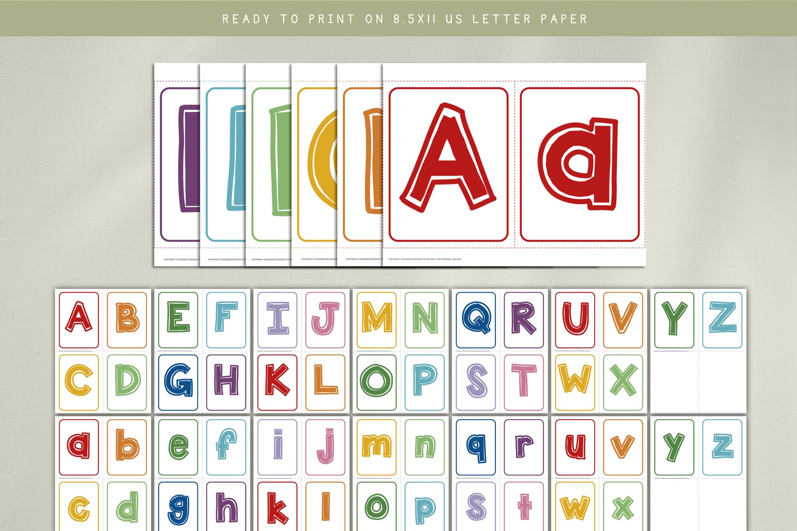 Rainbow Alphabet Flashcards Digital Download - Etsy
