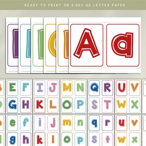 Rainbow Alphabet Flashcards Digital Download - Etsy