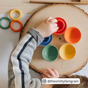 10 Rainbow Wooden Sorting Bowls - Etsy
