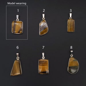 Mens Pendant Necklace Tigers Eye Gemstone, Handmade Jewelry for Men ...