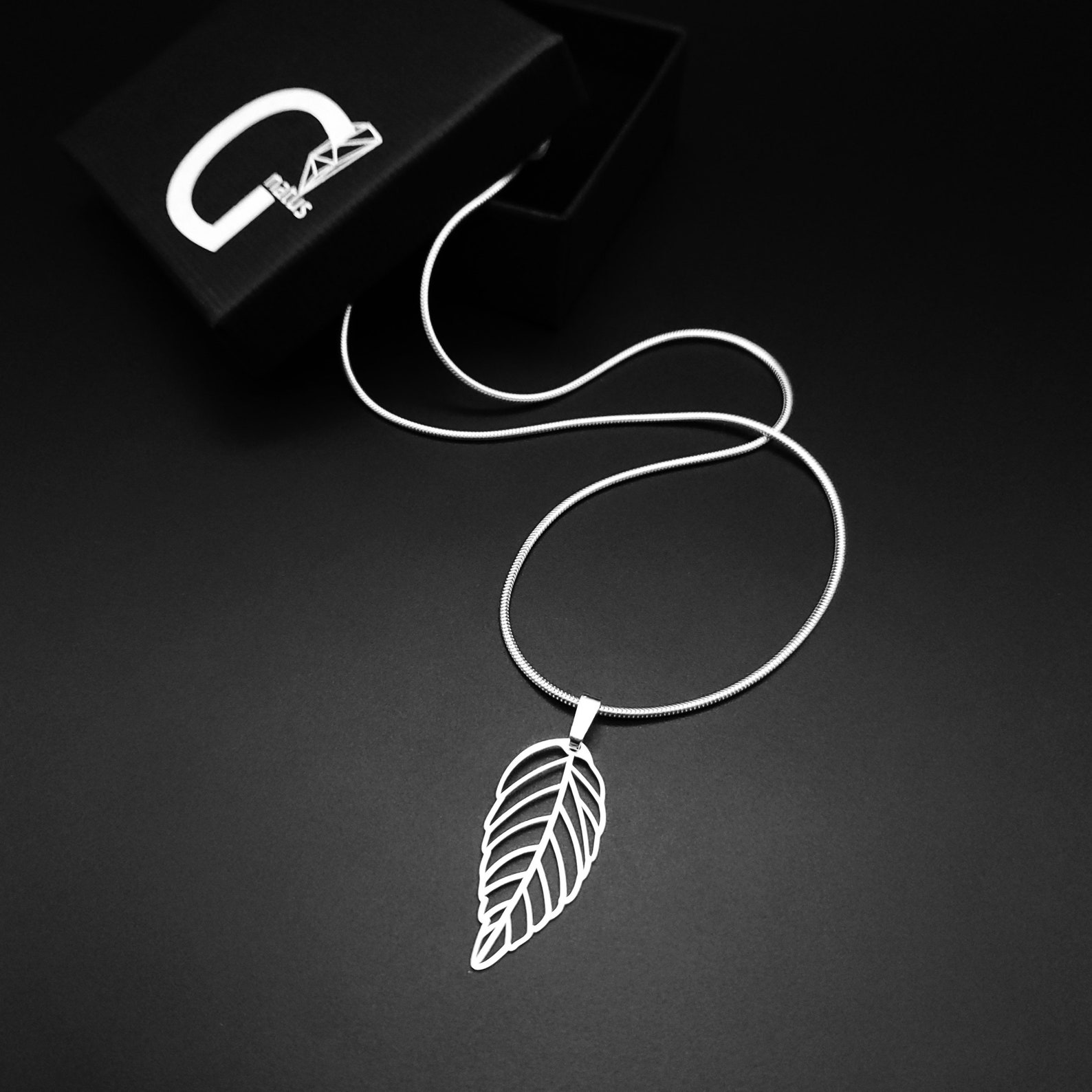 Mens Silver Pendant Necklace Leaf, Chain Necklace for Men, Pendant With ...