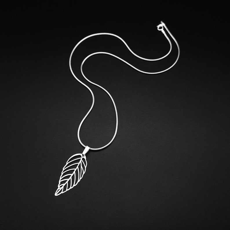 Mens Silver Pendant Necklace Leaf, Chain Necklace for Men, Pendant With ...