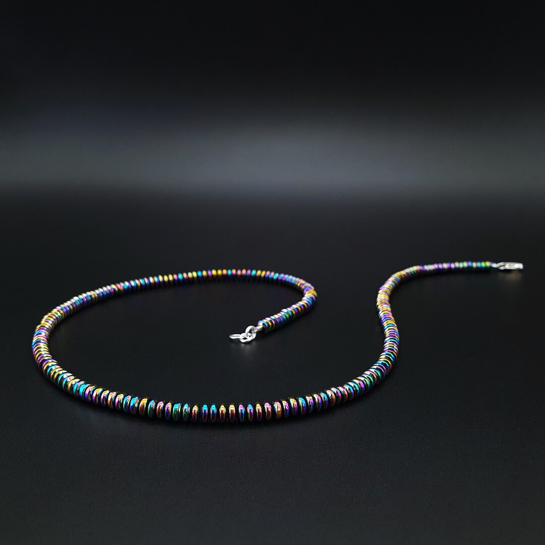 Pride Rainbow LGBTQ Necklace for Men, Handmade Jewelry for Men, Queer ...