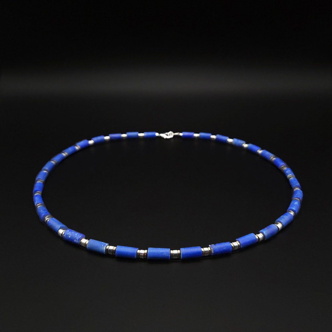 Mens Necklace Lapis Lazuli Blue Gemstone, Mens Jewelry, Handmade ...