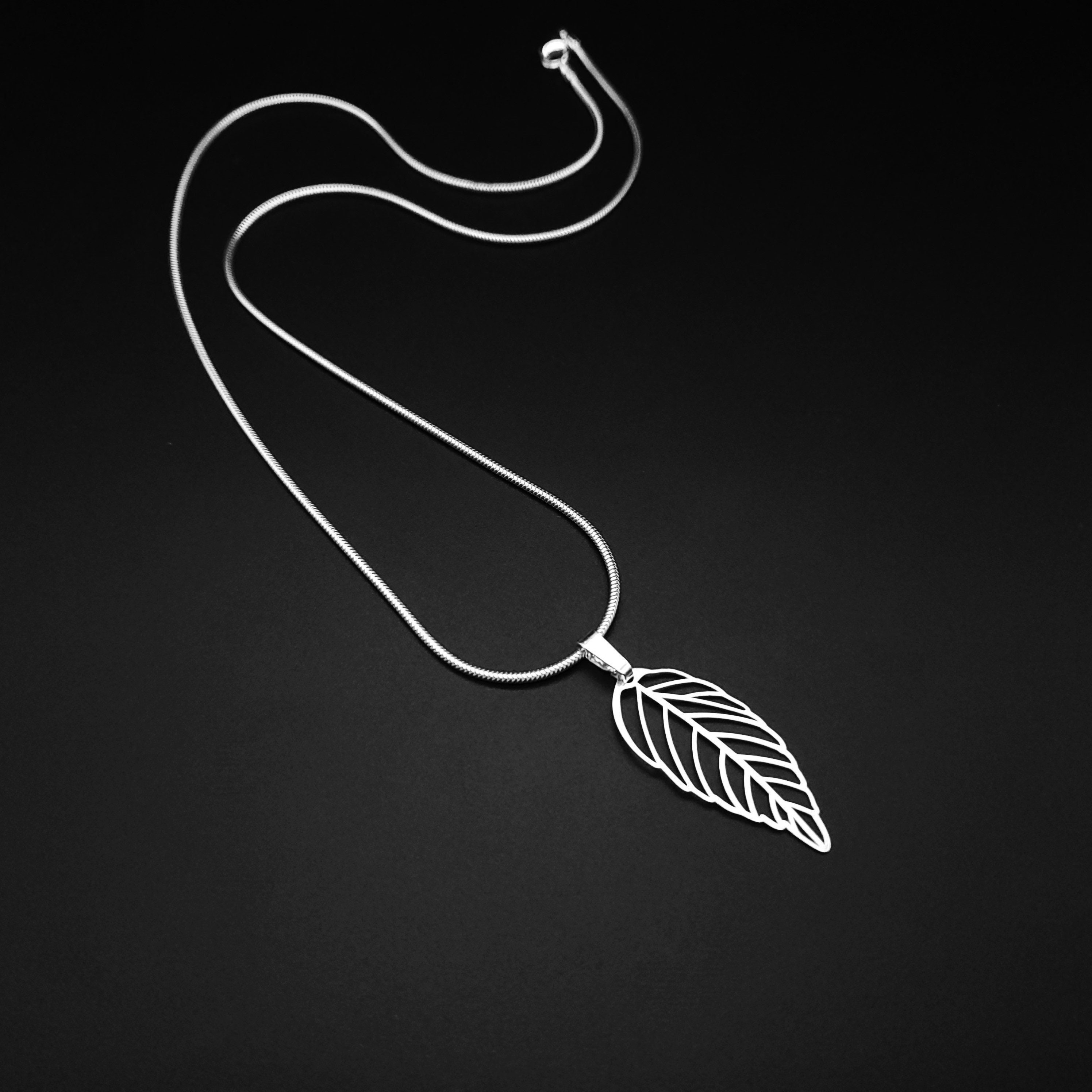 Mens Silver Pendant Necklace Leaf, Chain Necklace for Men, Pendant With ...