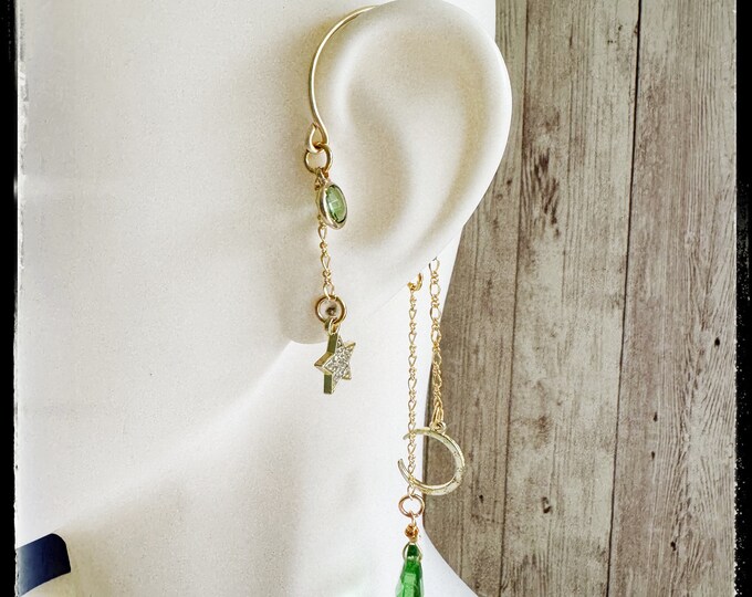 Gold Moon Ear Cuffs Moon and Stars Ear Cuffs A Pair of Celestial ...