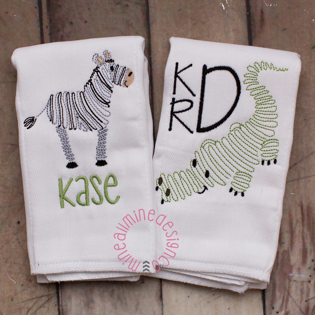 Jungle Zoo Personalized Burp Cloths Alligator Zebra Burp - Etsy
