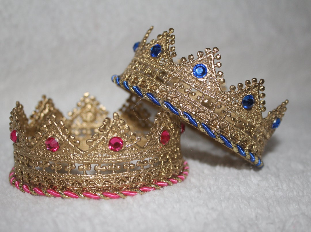 Gold Lace Crown Cake Topper,gender Reveal Crown,lace Crown Cake Topper ...