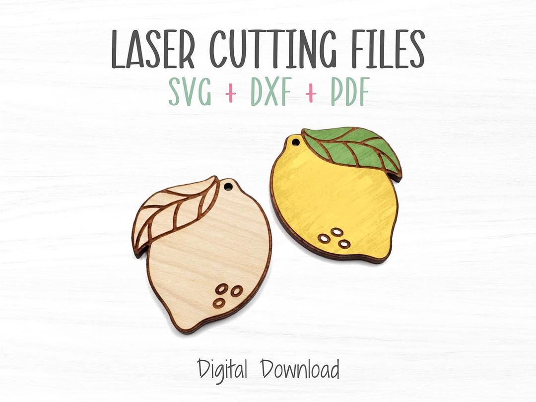 Lemon Laser Jewelry SVG File, Laser Cut and Engraved Wood Jewelry ...