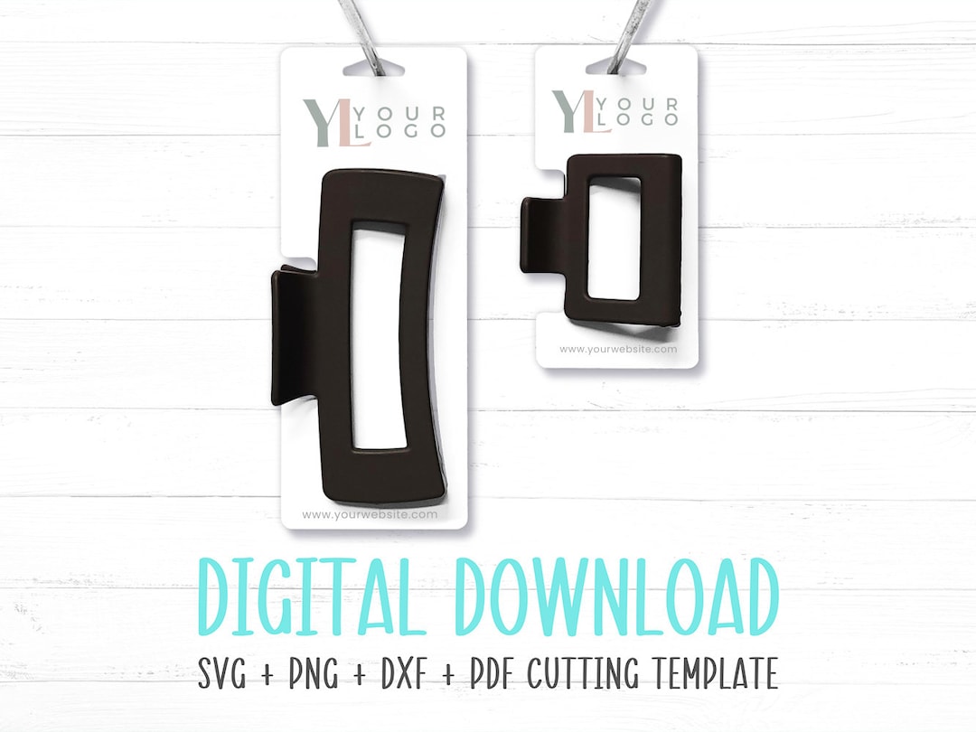 Claw Clip Cards SVG Bundle, Packaging and Hanging Display Card Template ...