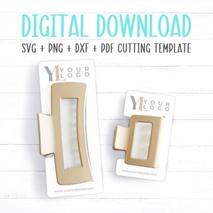 Claw Clip Cards SVG Bundle, Packaging and Hanging Display Card Template ...
