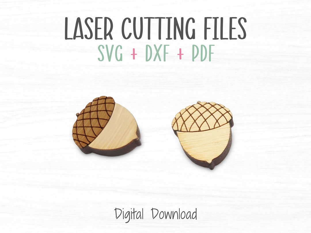 Acorn Earrings SVG File, Cut and Score DIY Cabochon Stud Earrings ...