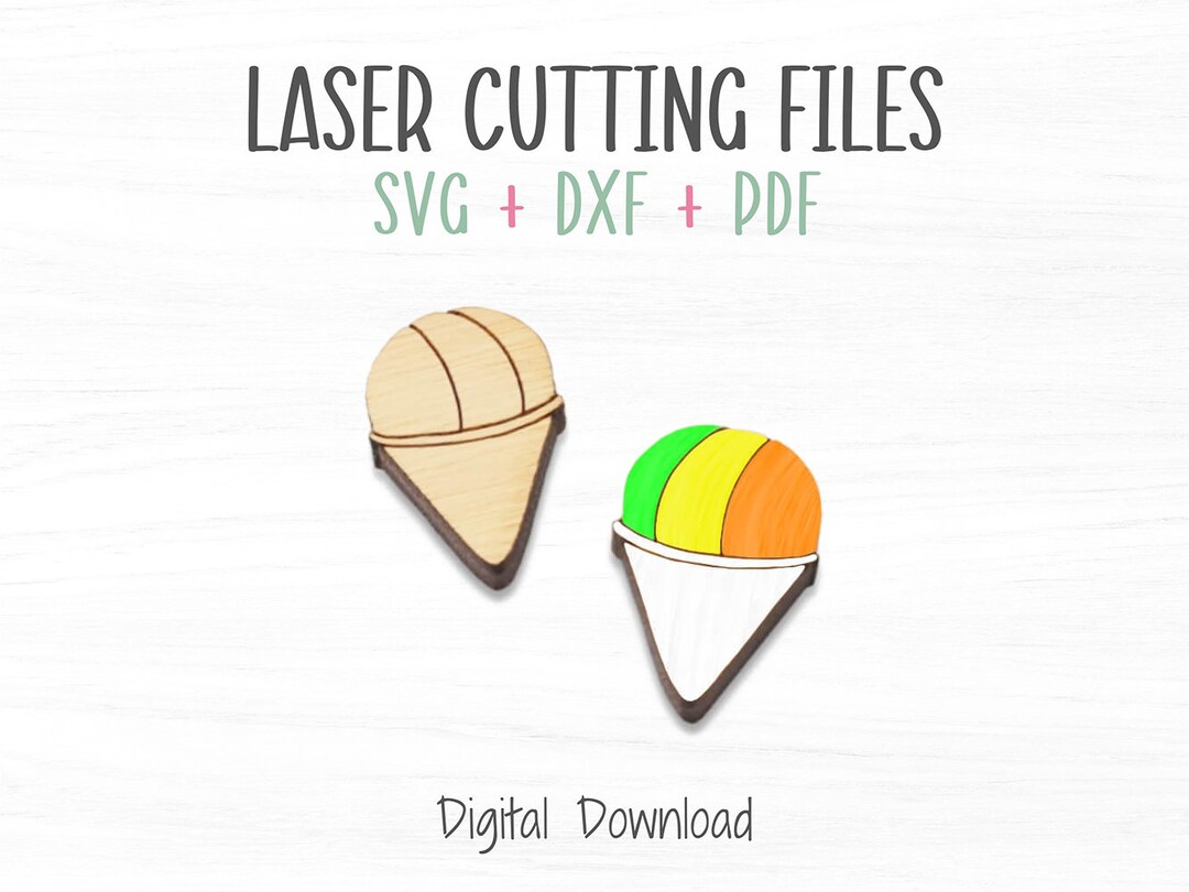 Snow Cone Laser SVG File, Cut and Score DIY Cabochon Stud Earrings ...