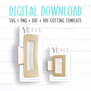 Claw Clip Cards SVG Bundle, Packaging and Hanging Display Card Template ...