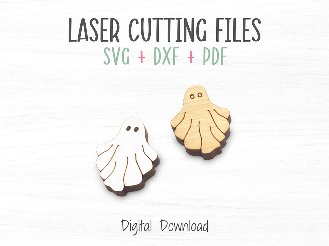 Spooky Ghost Stud Earrings Laser SVG File, Cut and Score File for Fast ...