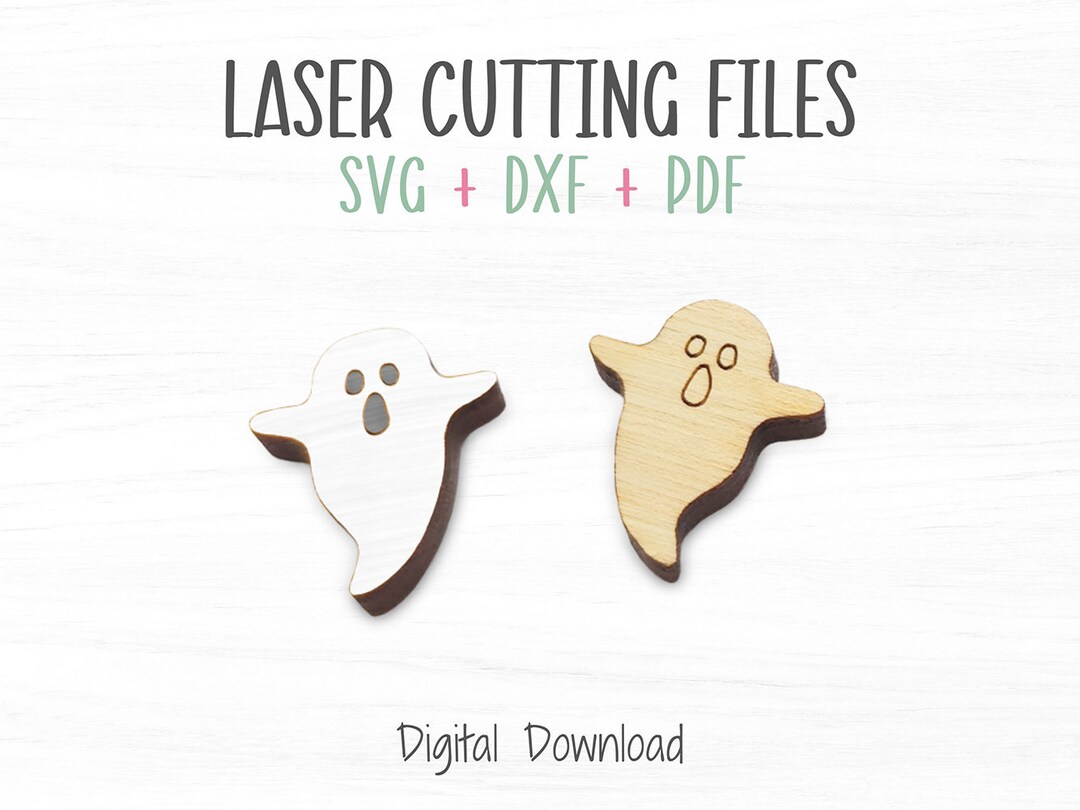 Spooky Halloween Ghost Earrings SVG File, Cut and Score DIY Cabochon ...