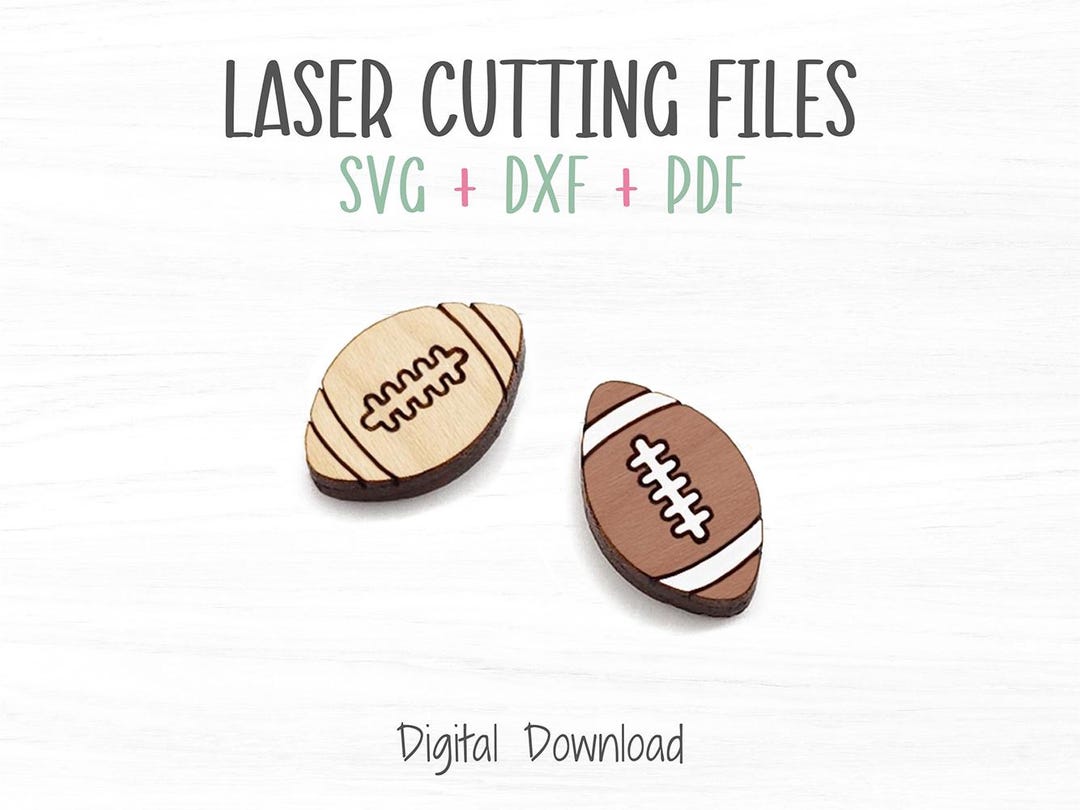Football Stud Earrings Laser SVG File, Cut and Score File for Fast ...