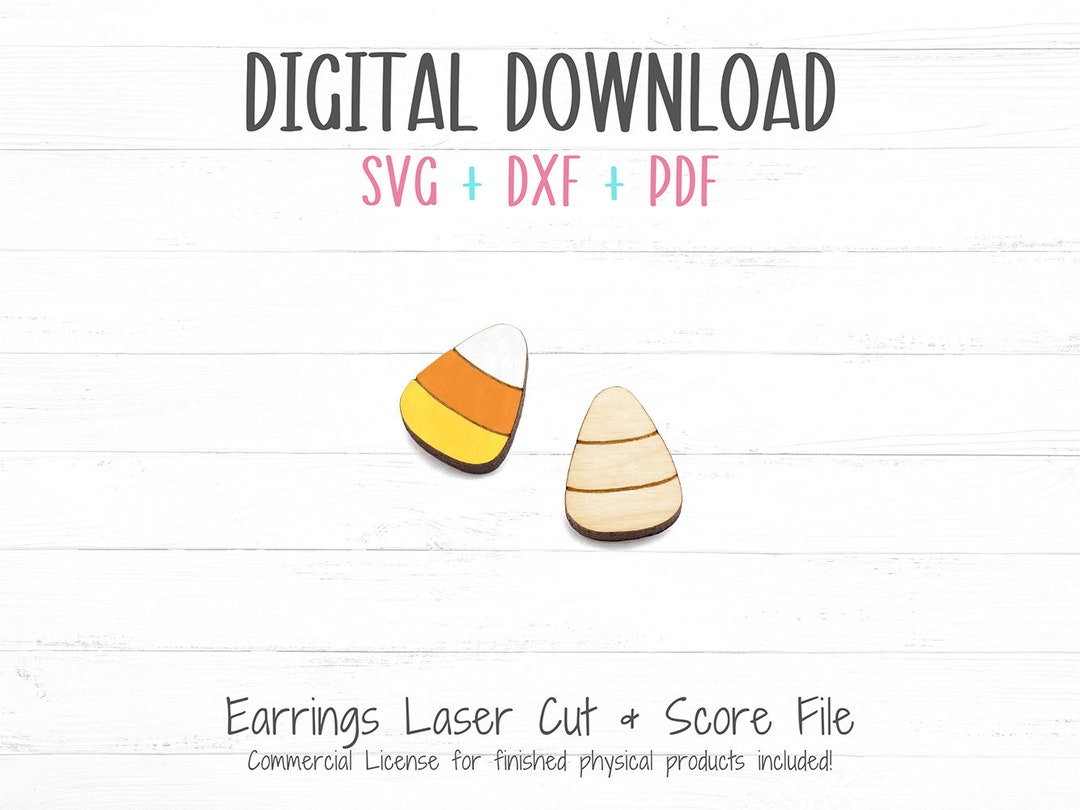 Candy Corn Stud Earrings SVG File for Laser Cut and Score - Etsy