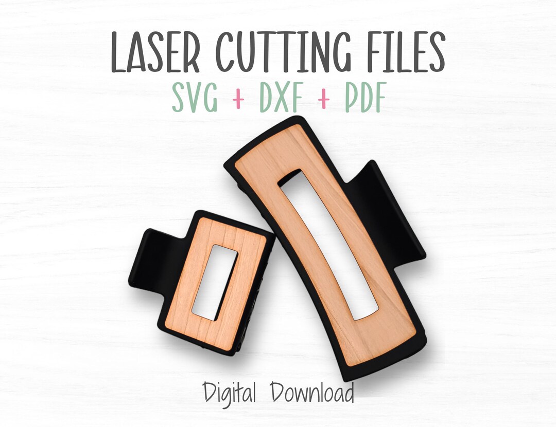 Claw Clip Frame SVG Bundle, Center-open Cut File for Hair Clip Cover ...